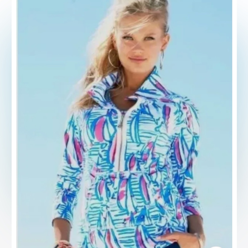 Lilly Pulitzer Skipper Popover In Red Right Return - Gem